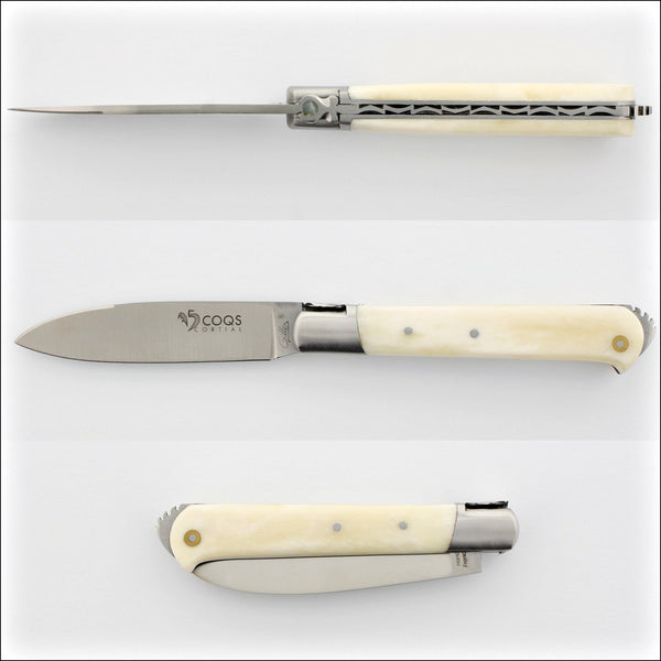 5 Coqs Pocket Knife - Cattle Bone and Mother of Pearl Inlay - Laguiole ...