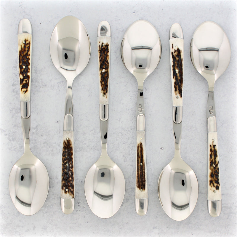 Forge de Laguiole Set of 6 Elk Stag Spoons - Laguiole Imports