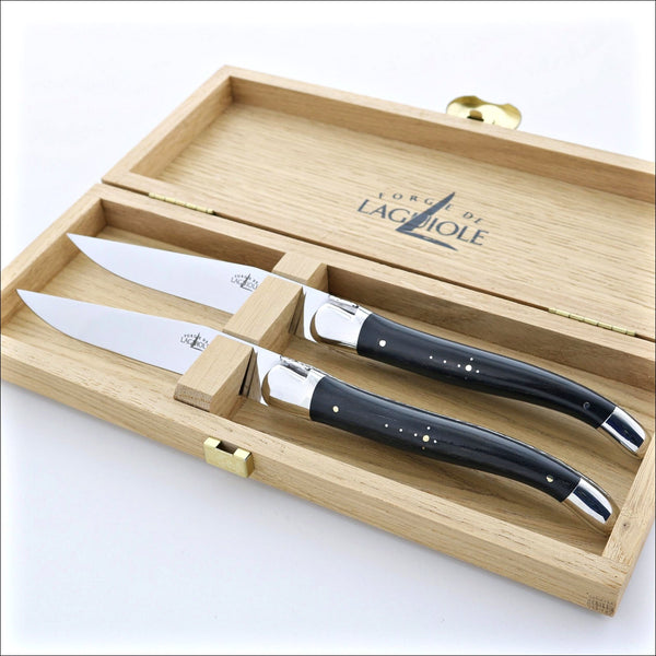 Forge de Laguiole Steak Knife Storage Box for Set of 2 - Light Oak ...