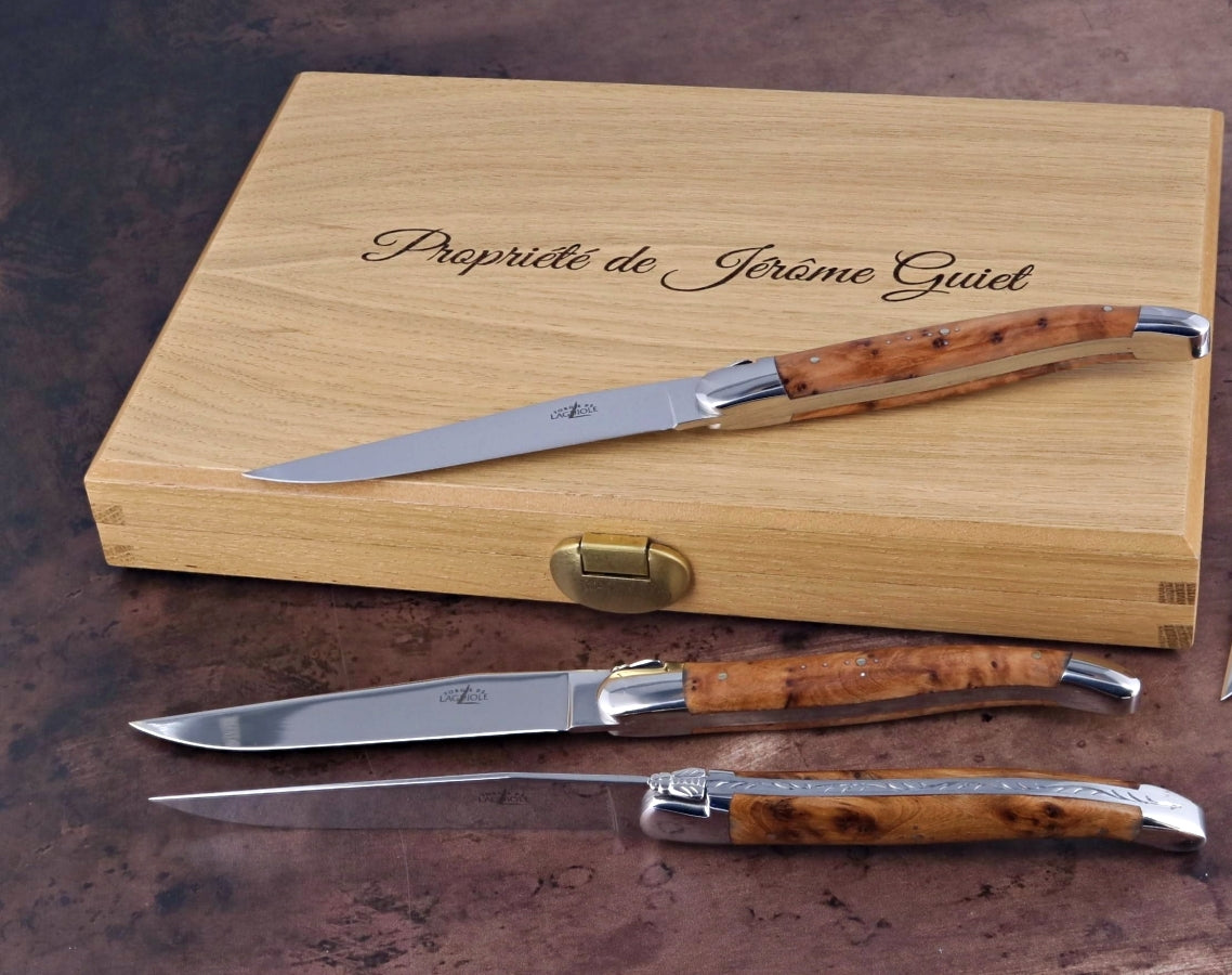 Forge de Laguiole Steak Knife Storage Box For Set of 6 - Light Oak ...