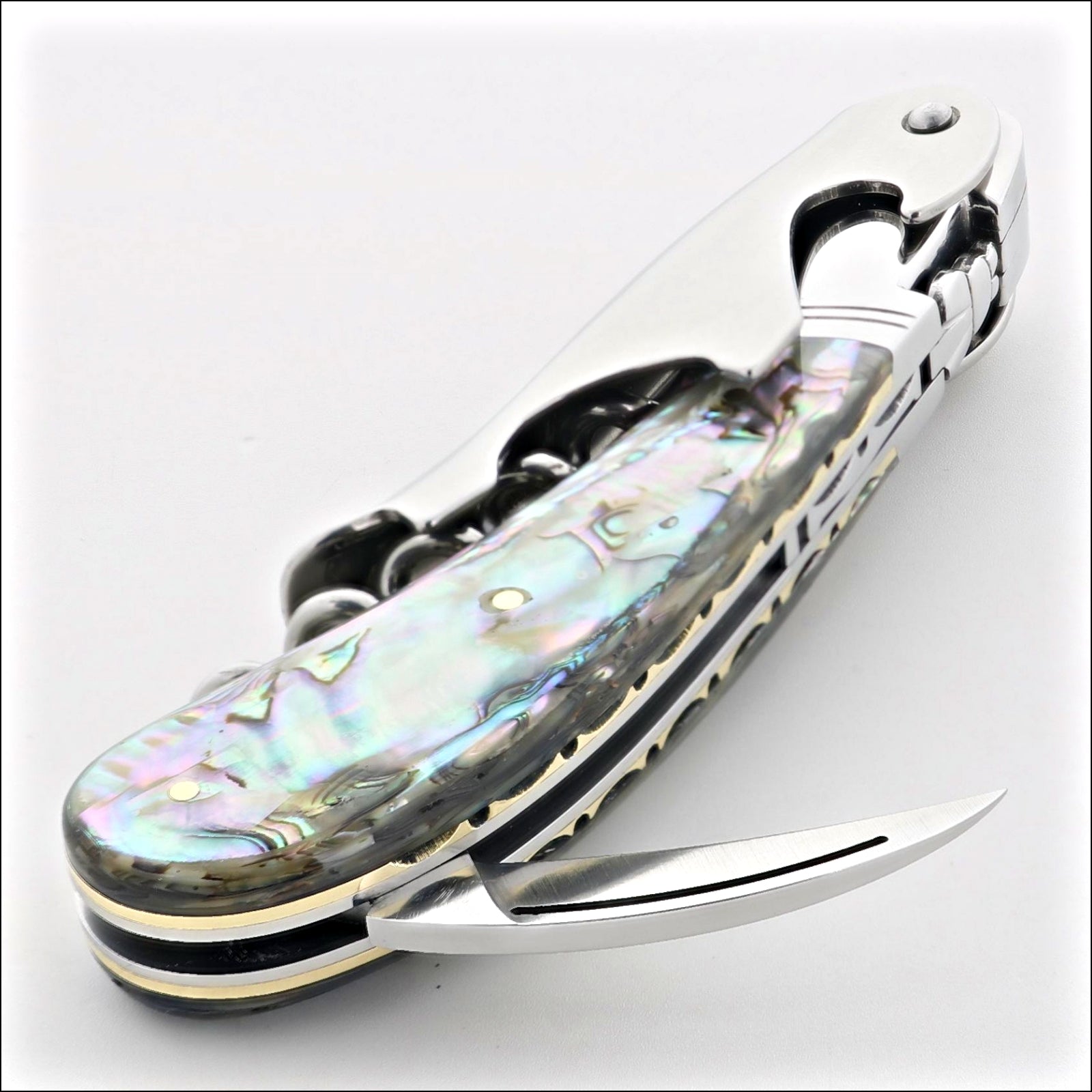 Laguiole Magnum Genuine Mother of Pearl Guilloche Corkscrew - B ...