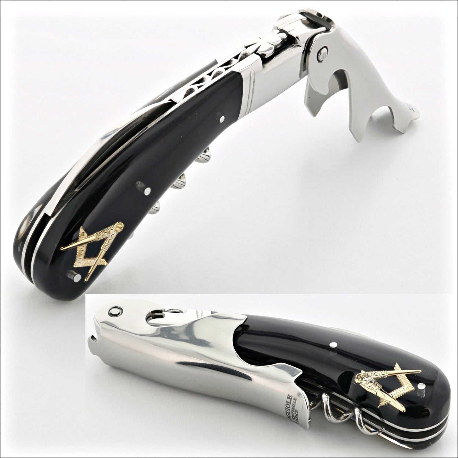 Laguiole Magnum Masonic Symbol Inlay Corkscrew - A - Laguiole Imports